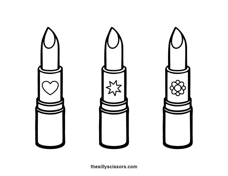 Lipsticks Coloring Page - The Silly Scissors