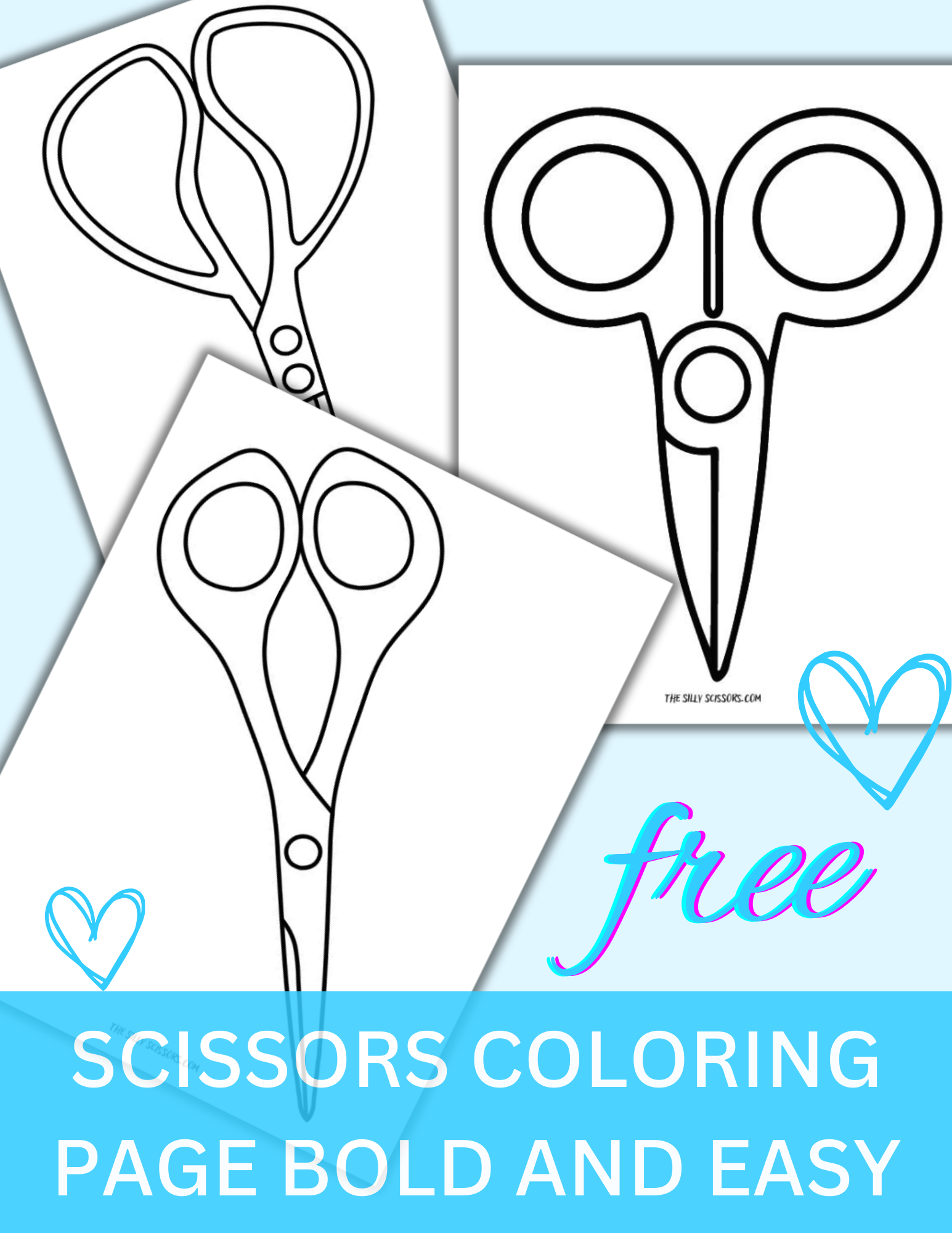 Scissors Coloring Page Bold and Easy