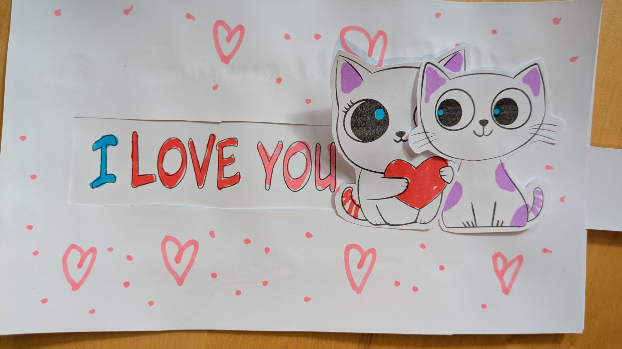 Adorable I Love You Card with Cute Cats