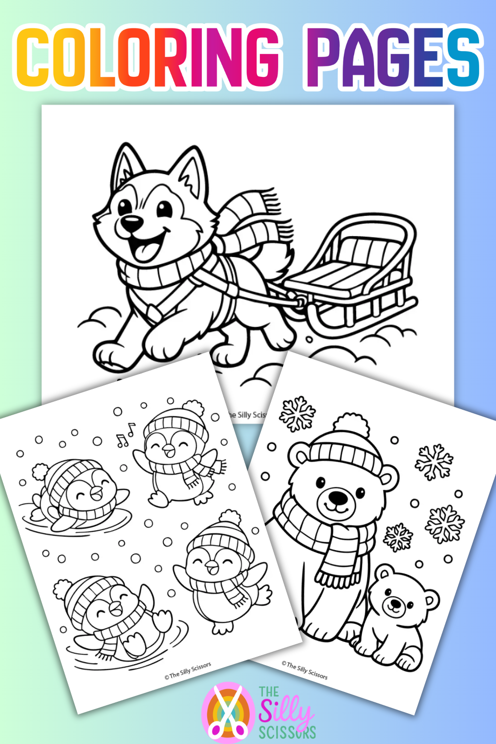 Cute Winter Animals Coloring Pages – Free Printable PDF